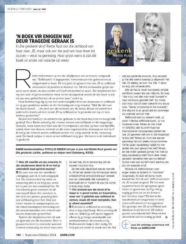 ’N BOEK VIR ENIGEEN WAT DEUR TRAGEDIE GERAAK IS - PressReader