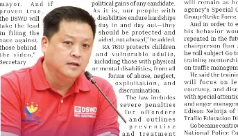 DSWD probes exploitati­on of PWD in Pasig political video - PressReader