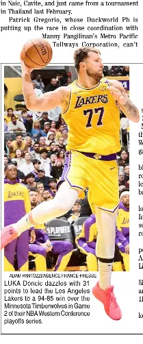 Luka, LeBron deliver; Lakers level series - PressReader