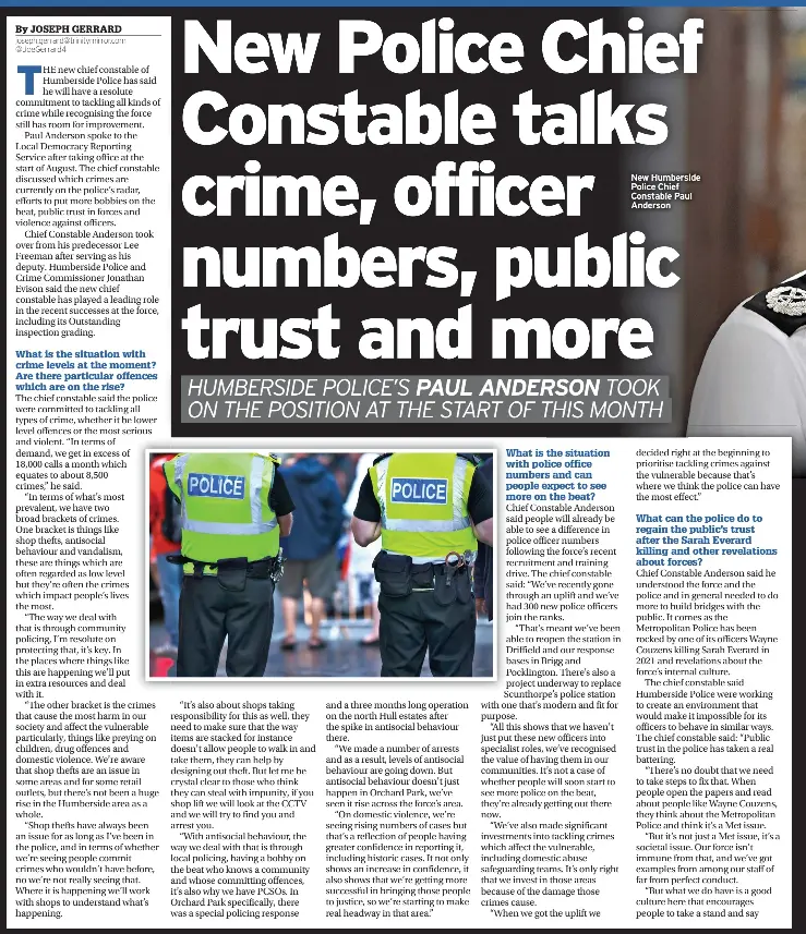 New Police Chief Constable talks crime, officer numbers, public trust and more - PressReader