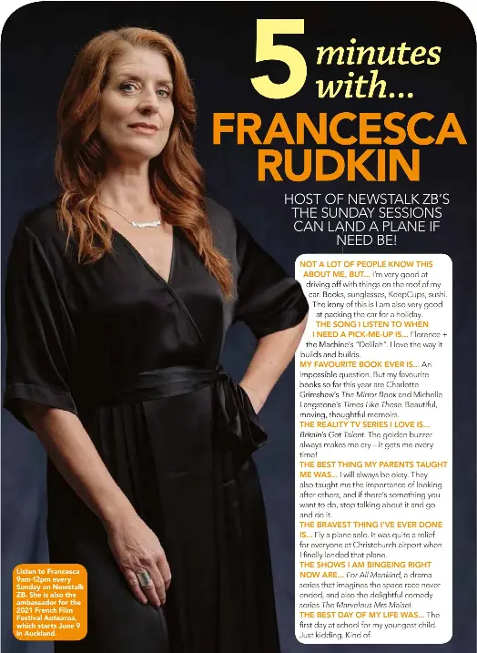 5 minutes with... FRANCESCA RUDKIN - PressReader
