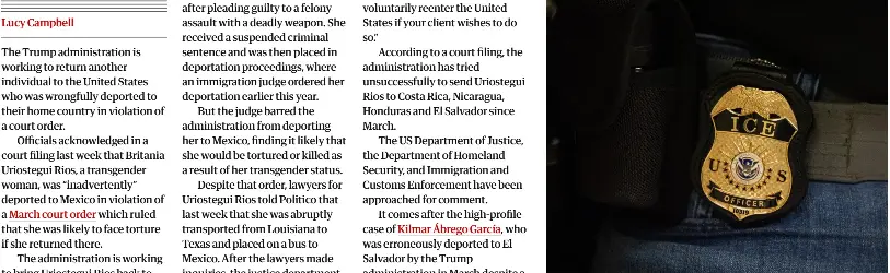 Trump officials wrongly deport trans woman in violation of court order - PressReader