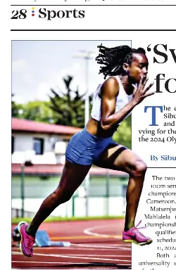‘Swazi for 100m Bolt’, universali­ty Bongiwe vying slot - PressReader