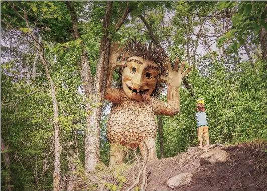 He makes giant trolls out of trash, hides them in woods for people to ...