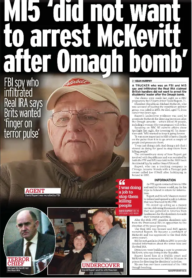 MI5 ‘did not want to arrest Mckevitt after Omagh bomb’ - PressReader