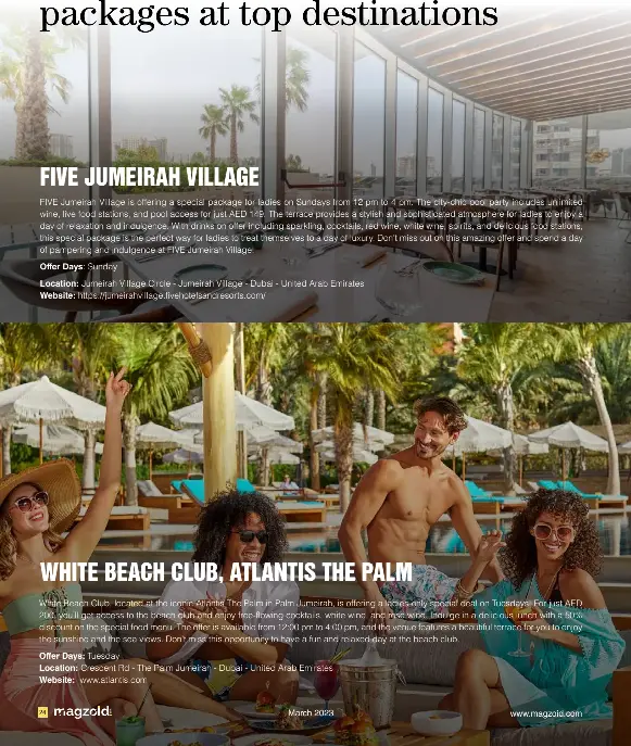 Unwind in style: exclusive ladies’ packages at top destinatio­ns - PressReader