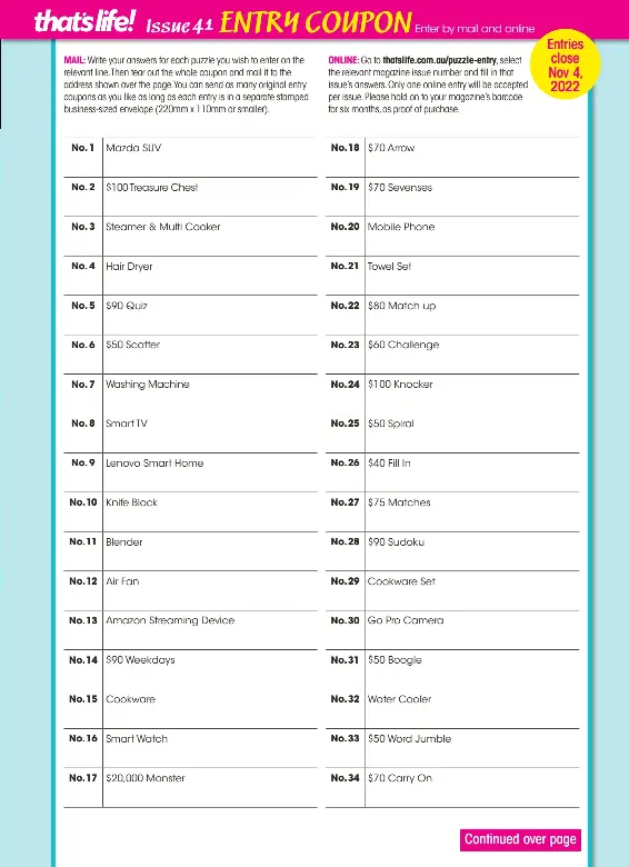 ENTRY COUPON - PressReader