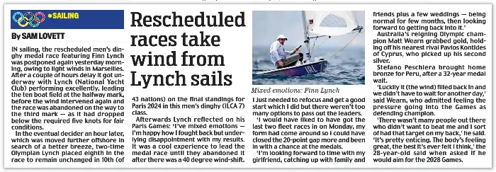 Reschedule­d races take wind from Lynch sails - PressReader