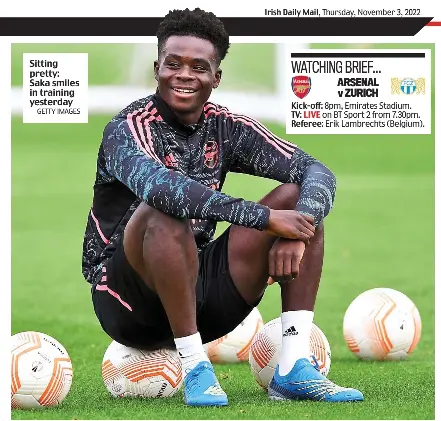 Saka back to lift club and country - PressReader