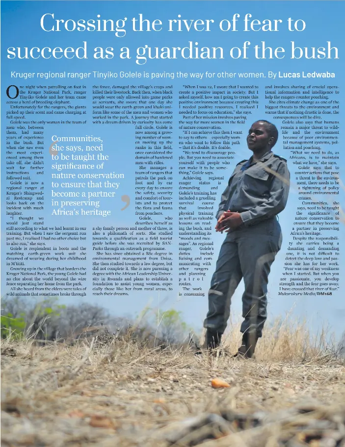 Crossing the river of fear to succeed as a guardian of the bush ...