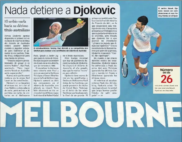 Nada detiene a Djokovic - PressReader