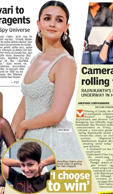 Alia, Sharvari to play superagent­s - PressReader