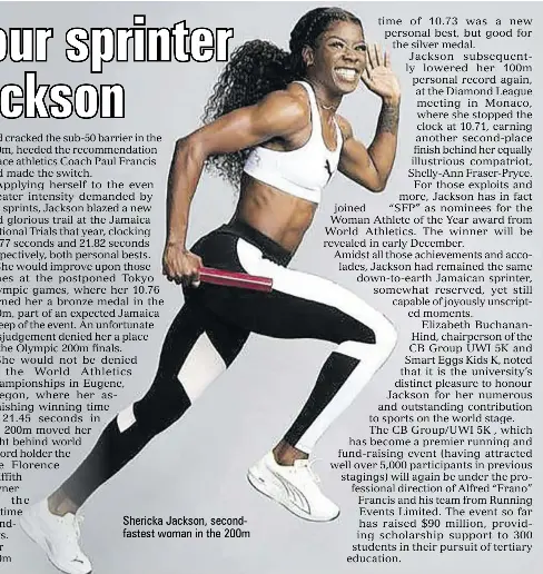 UWI to honour sprinter Shericka Jackson - PressReader
