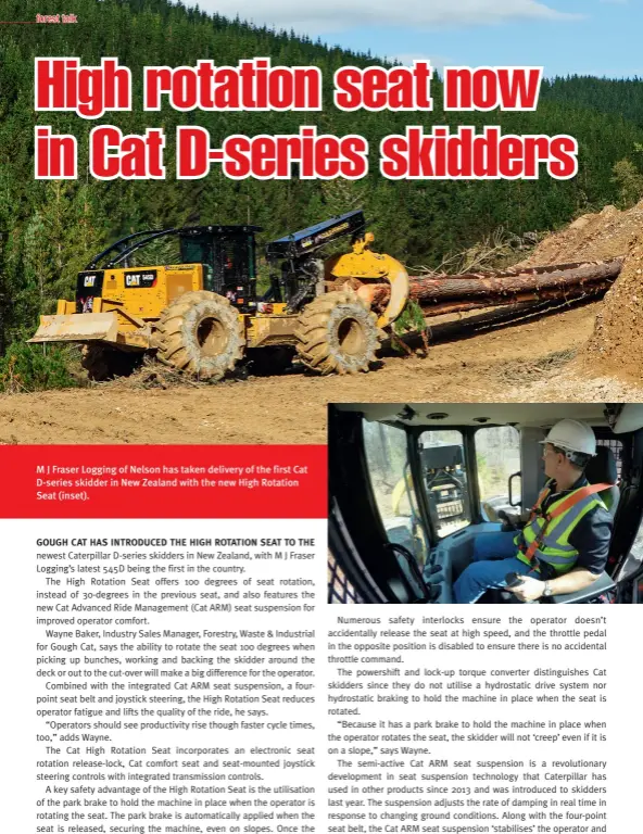High rotation seat now in Cat D-series skidders - PressReader
