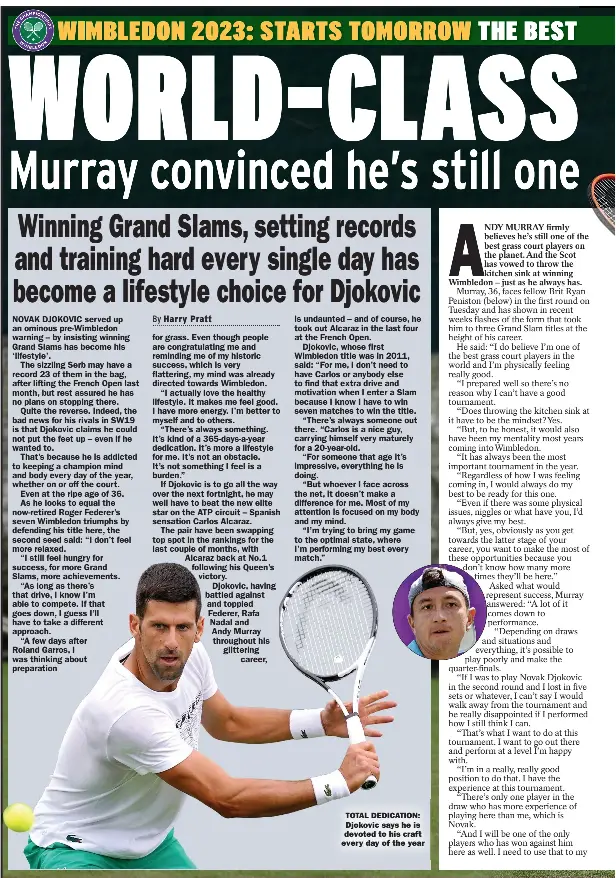 WORLD-CLASS Murray convinced he’s still one ON GRASS - PressReader