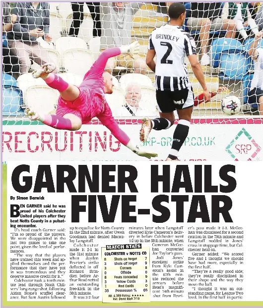 GARNER HAILS U'S AFTER FIVE-STAR DISPLAY - PressReader