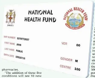 Five health conditions added to NHF card - PressReader