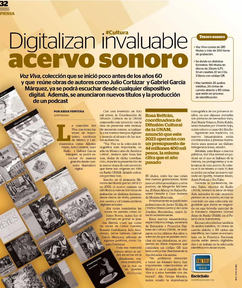 Digitaliza­n invaluable acervo sonoro - PressReader