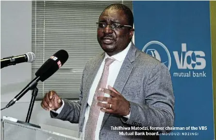 Ex-VBS Mutual Bank board chair sentenced to 15 years - PressReader