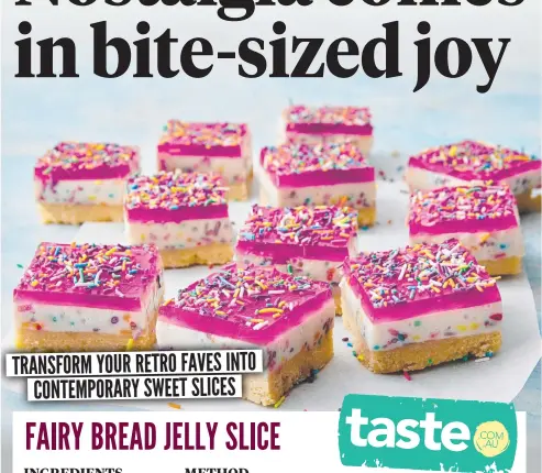 Nostalgia comes in bite-sized joy FAIRY BREAD JELLY SLICE - PressReader
