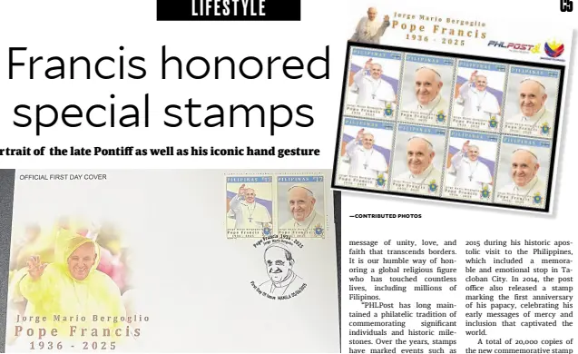 Pope Francis honored with special stamps - PressReader
