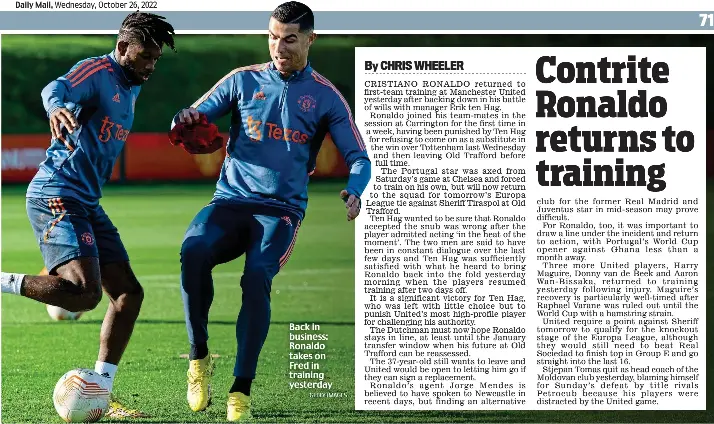 Ronaldo and Ten Hag make peace - PressReader