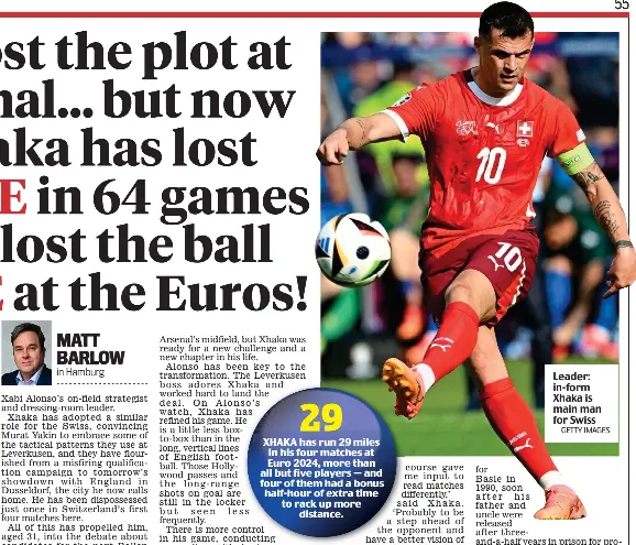 He lost the plot at Arsenal... but now Xhaka has lost TWICE in 64 games and lost the ball ONCE ...