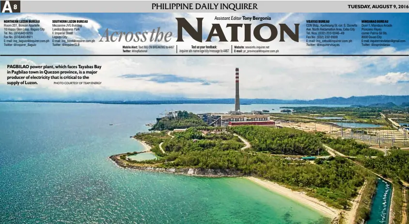 Quezon bent on auctioning off Pagbilao plant over back taxes - PressReader