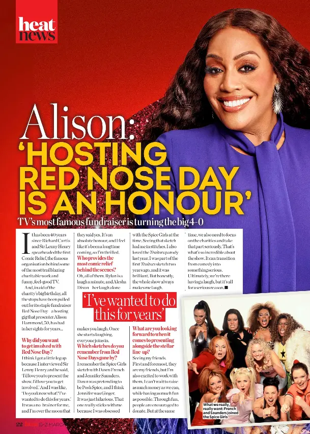 Alison: ‘HOSTING RED NOSE DAY IS AN HONOUR’ TV’S most famous fundraiser ...
