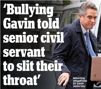 ‘Bullying Gavin told senior civil servant to slit their throat ...