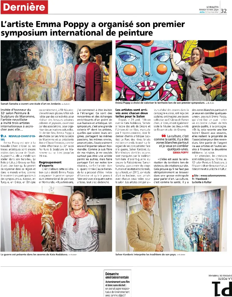 L’artiste Emma Poppy a organisé son premier symposium internatio­nal de peinture - PressReader