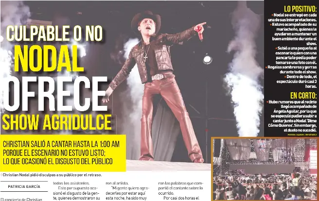 Culpable o no Nodal ofrece show agridulce - PressReader