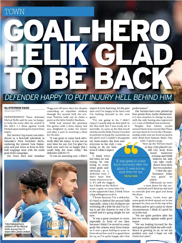 GOAL-HERO HELIK GLAD TO BE BACK - PressReader