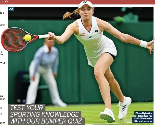 Sports Quiz SPORTING KNOWLEDGE - PressReader