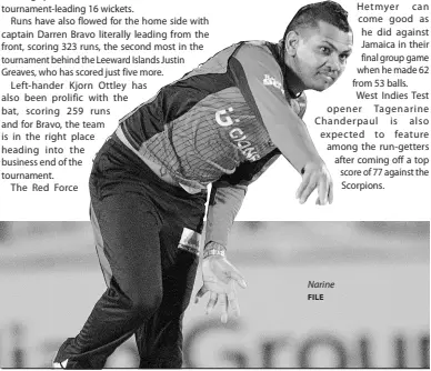 Dominant Red Force bank on Narine for Super50 cup title push - PressReader