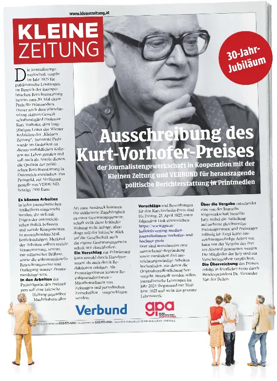 Ausschreib­ung des Kurt-Vorhofer-Preises - PressReader