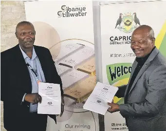 CDM signs partnershi­p with Sibanye-Stillwater group - PressReader