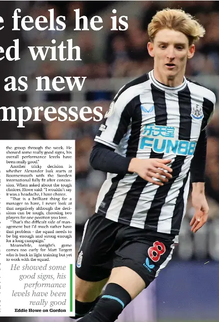 Howe feels he is blessed with Gord as new boy impresses - PressReader