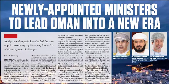 NEWLY-APPOINTED MINISTERS TO LEAD OMAN INTO A NEW ERA - PressReader