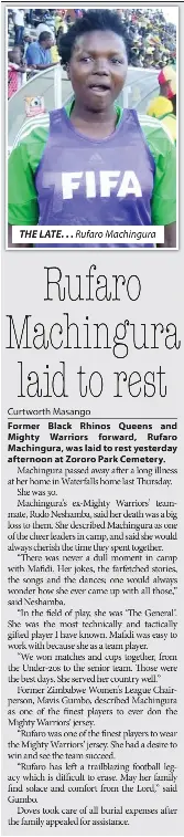 Rufaro Machingura laid to rest - PressReader