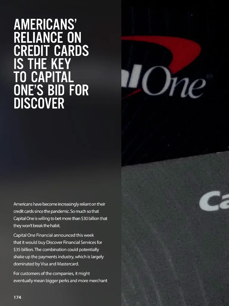 AMERICANS’ RELIANCE ON CREDIT CARDS IS THE KEY TO CAPITAL ONE’S BID FOR DISCOVER - PressReader