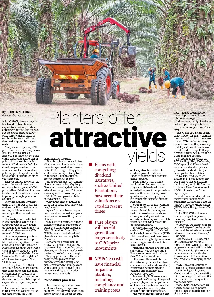 Planters offer attractive yields - PressReader
