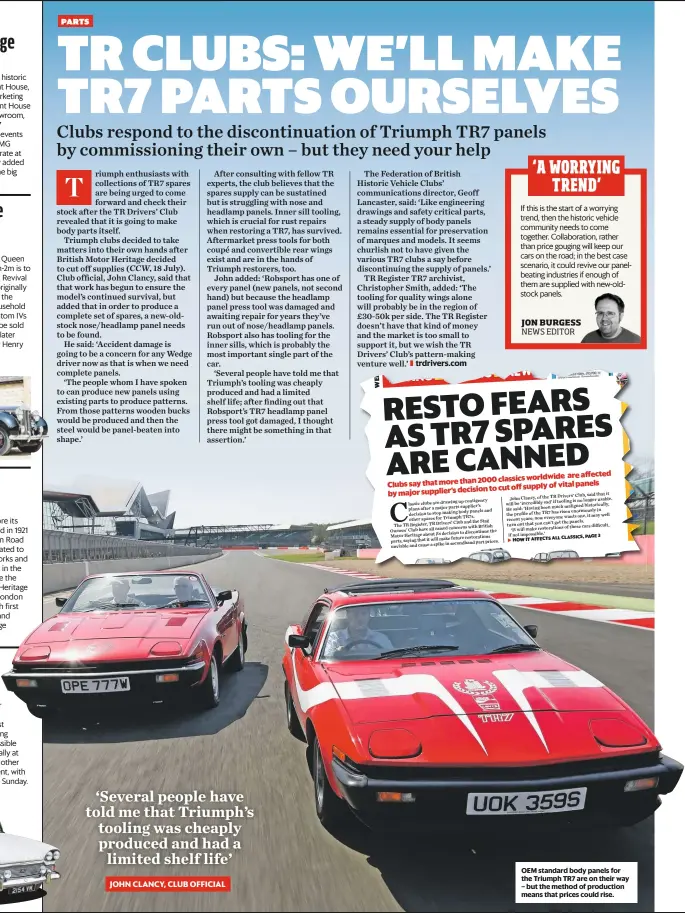 TR CLUBS: WE’LL MAKE TR7 PARTS OURSELVES - PressReader