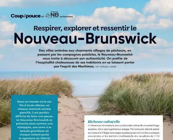 Respirer, explorer et ressentir le Nouveau-Brunswick - PressReader