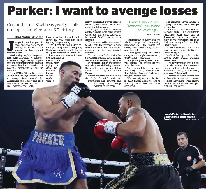Parker: I want to avenge losses - PressReader
