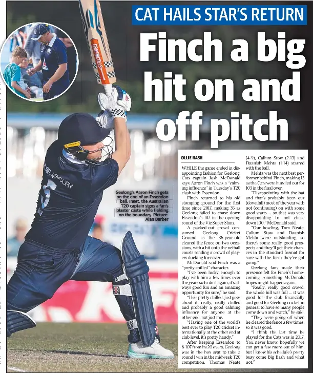 Finch a big hit on and off pitch - PressReader