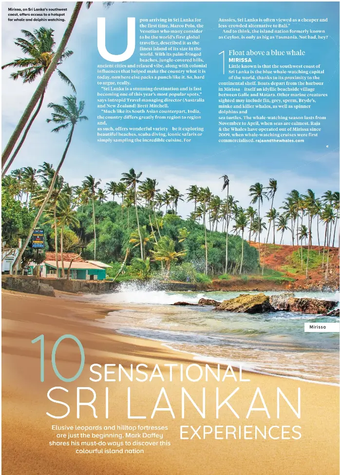 10 SENSATIONA­L SRI LANKAN EXPERIENCE­S - PressReader