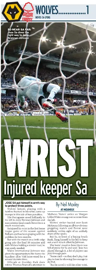 WRIST Injured keeper Sa - PressReader