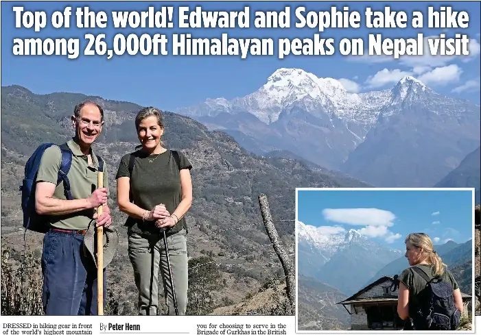 Top of the world! Edward and Sophie take a hike among 26,000ft Himalayan peaks on Nepal visit ...
