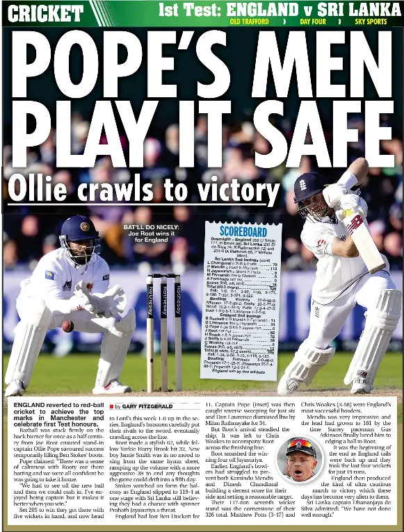 POPE’S MEN PLAY IT SAFE Ollie crawls to victory - PressReader